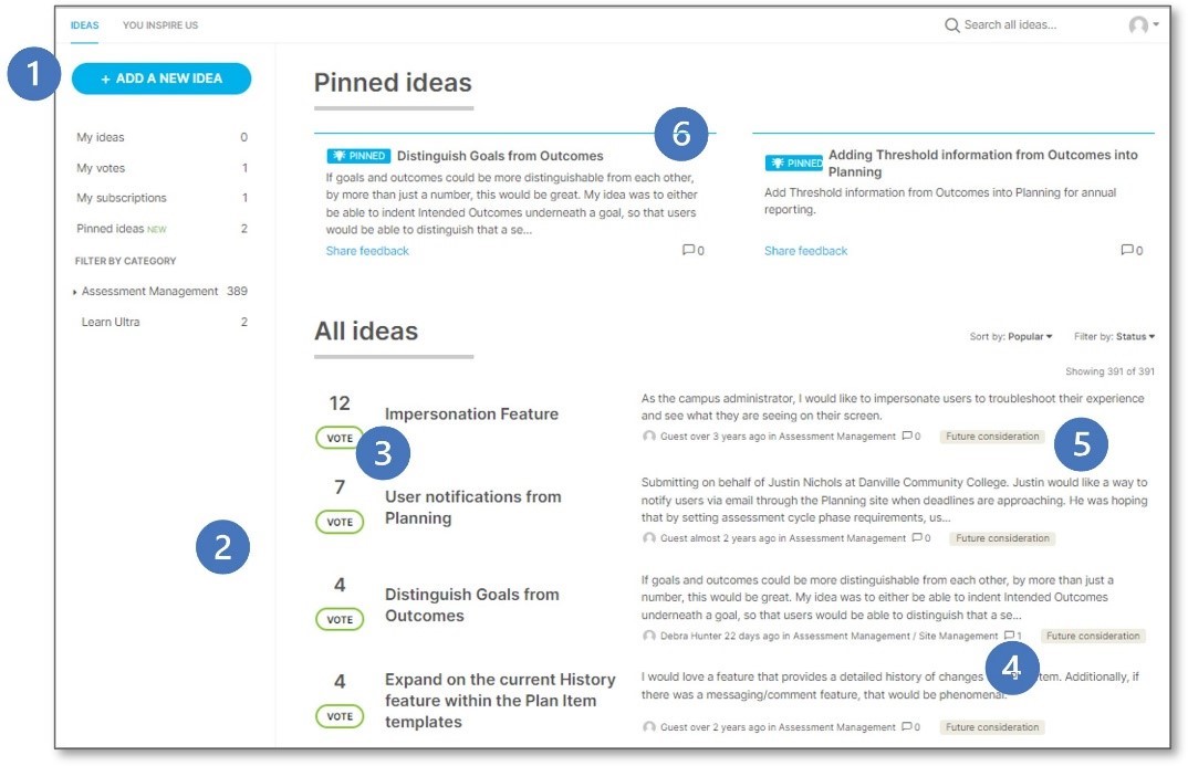 Submitting Feature Requests to the Anthology Idea Exchange
